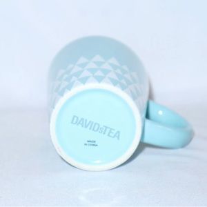 Davids Tea | Kitchen | Davids Tea White Triangle Pattern Teal 6 Oz Mug ...